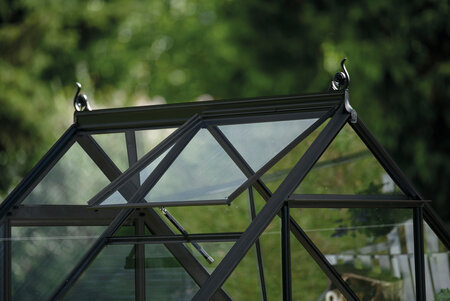 6x4 Halls ICON 6 Black Greenhouse - 3mm Horticultural Glass