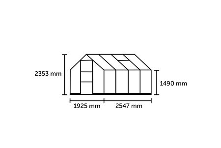 6x8 Halls ICON 6 Aluminium Greenhouse - 3mm Horticultural Glass